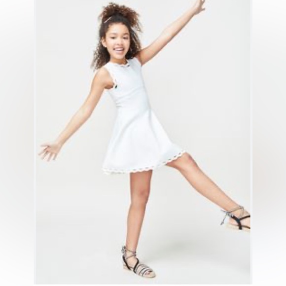 Milly Minis | Dresses | Milly Minis White Scalloped Trim Soft Knit ...